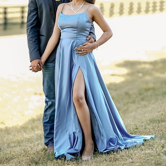 Windsor | Dresses | Windsor Open Back Blue Dress | Poshmark